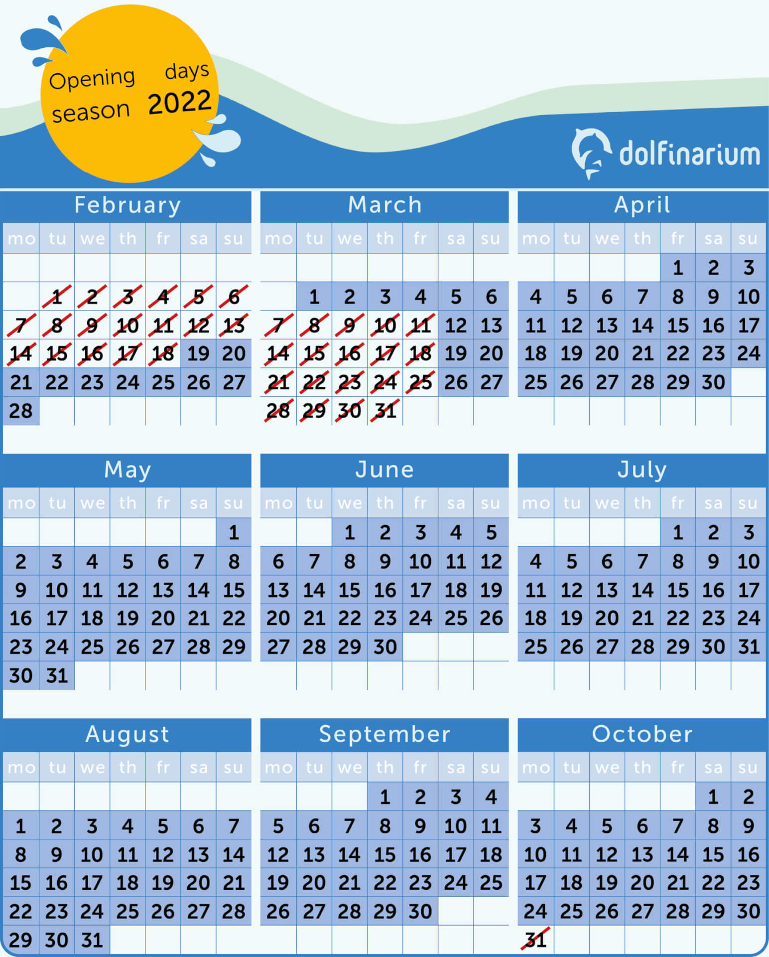 Opening hours - Dolfinarium - Het grootste zeezoogdierenpark van Europa!